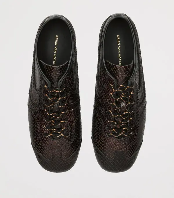 Dries Van Noten Leather Snakeskin-effect Dustin Sneakers