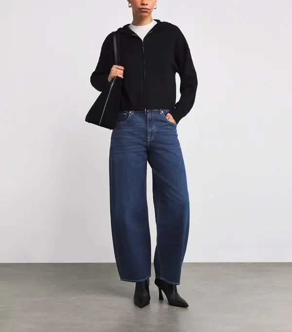 7 For All Mankind Bonnie Curvilinear Barrel-leg Jeans - Blue