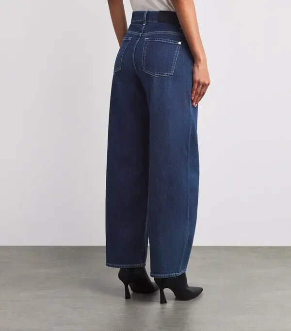 7 For All Mankind Bonnie Curvilinear Barrel-leg Jeans - Blue