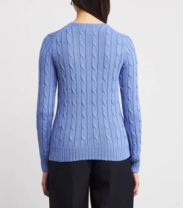 Polo Ralph Lauren Pima Cotton V-neck Julianna Sweater - Blue