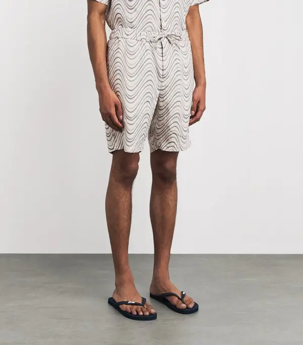 Frescobol Carioca Felipe Linen Shorts - Blue