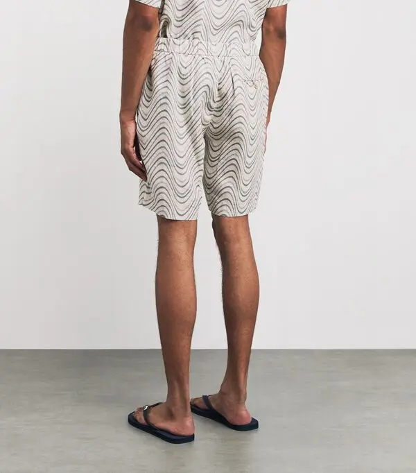 Frescobol Carioca Felipe Linen Shorts - Blue