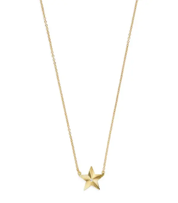 JENNIFER MEYER Mini 70s Star Diamond Pendant Necklace - Gold