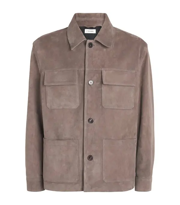 FRAME Suede Overshirt - Brown