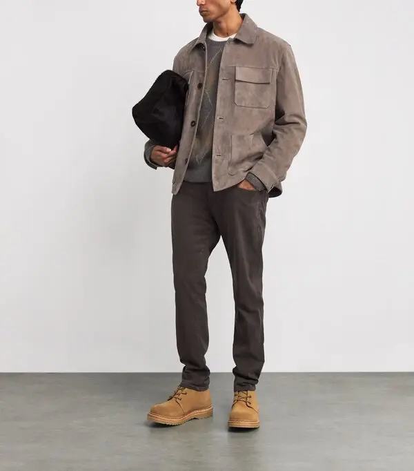 FRAME Suede Overshirt - Brown