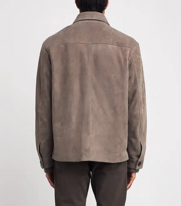 FRAME Suede Overshirt - Brown