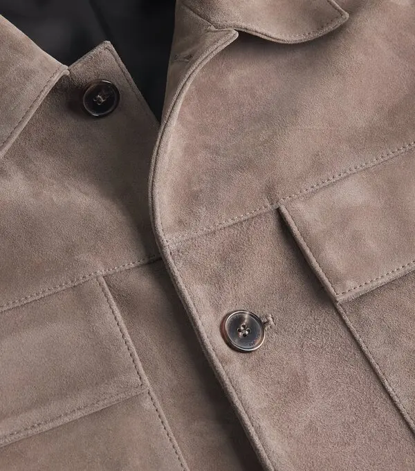 FRAME Suede Overshirt - Brown