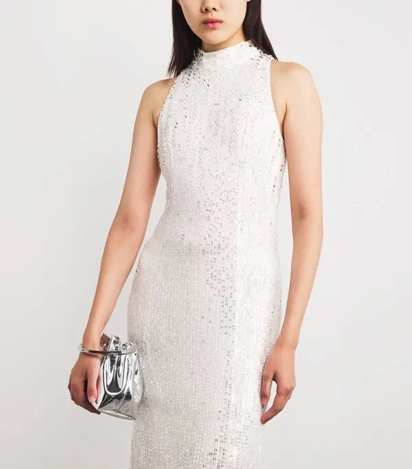 Jenny Packham Silk Sequinned Benue Gown - White
