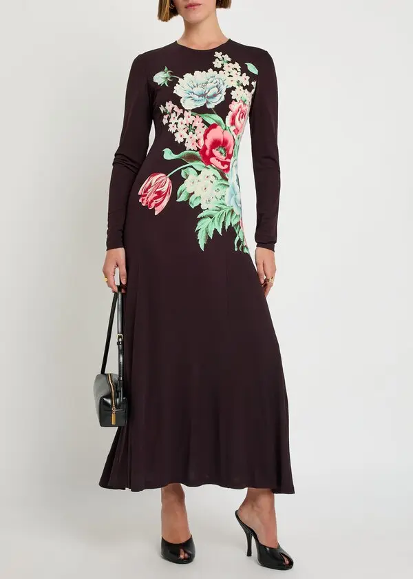 printed mesh jersey midi dress Alexa - Printed Mesh Jersey Midi Dress