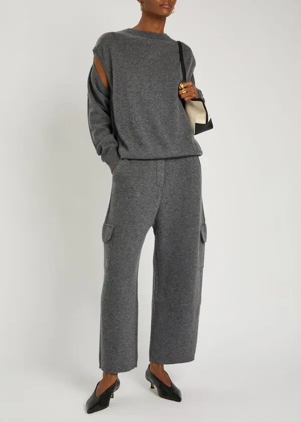 LISA YANG Othelia Cardigan-effect Cashmere Jumper - Grey