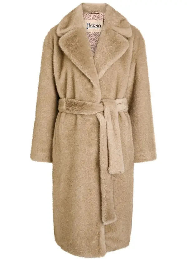 Herno Belted Faux Fur Coat