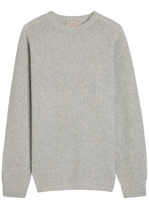 John Smedley Oxnard Cashmere And Wool-blend Jumper - Light Grey