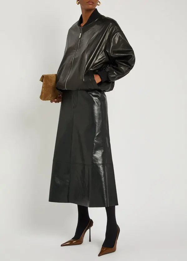 Nour Hammour Marley Leather Bomber Jacket