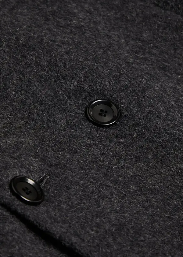 Oliver Peoples Belted Wool-blend Coat - Charcoal