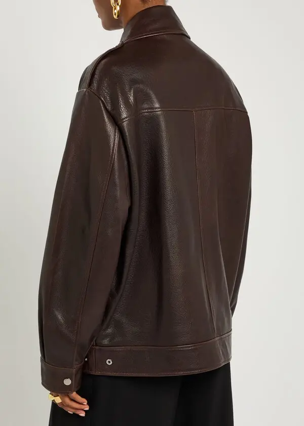 Nour Hammour Drey Leather Jacket - Dark Brown