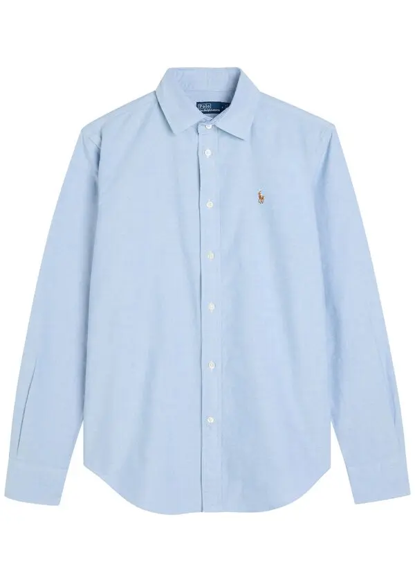 Polo Ralph Lauren Logo-embroidered Cotton Shirt - Light Blue