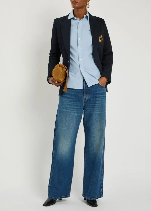 Polo Ralph Lauren Logo-embroidered Cotton Shirt - Light Blue