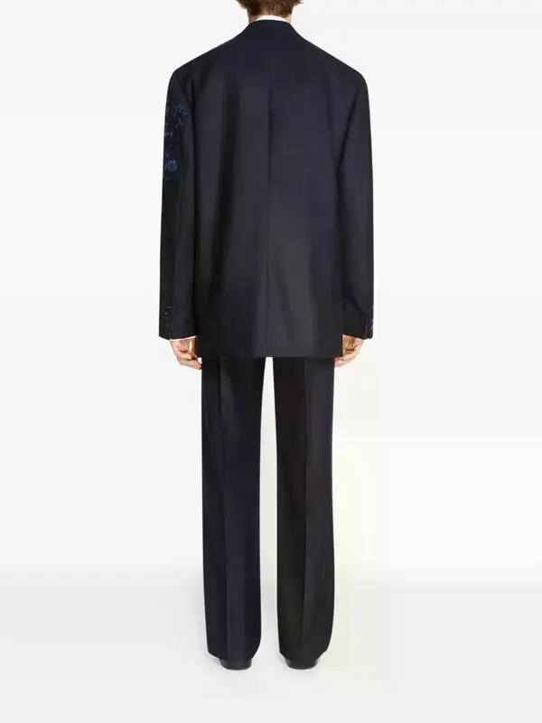 Dries Van Noten Floral-embroidered Double-breasted Blazer