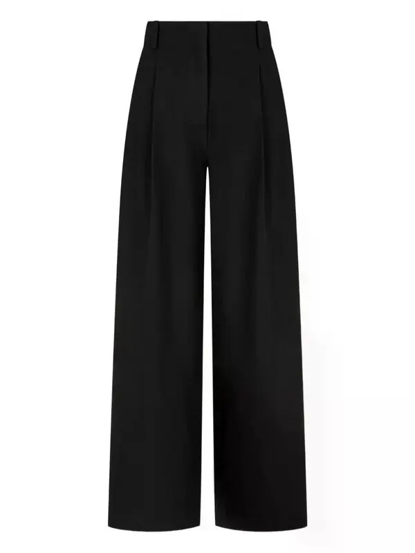 STUDIO TOMBOY Fleece Lined Pleated Trousers - Black