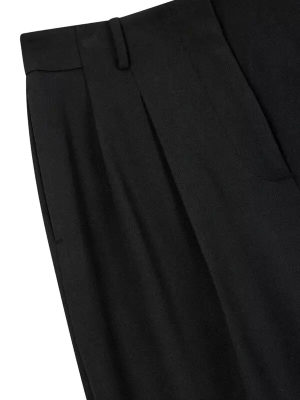 STUDIO TOMBOY Fleece Lined Pleated Trousers - Black