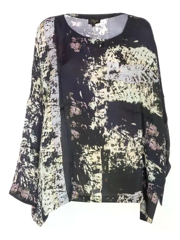 YAVI Printed Blouse - Black