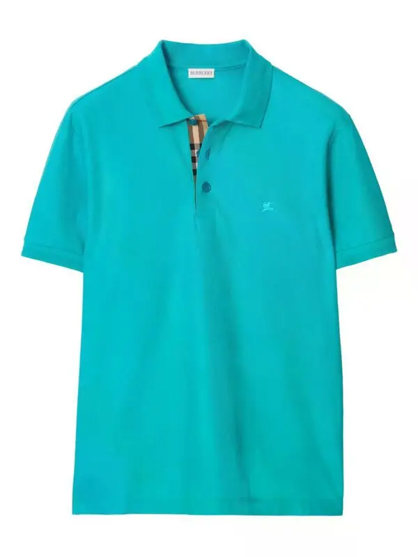 Burberry Embroidery-logo Polo Shirt - Blue