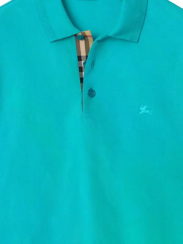 Burberry Embroidery-logo Polo Shirt - Blue