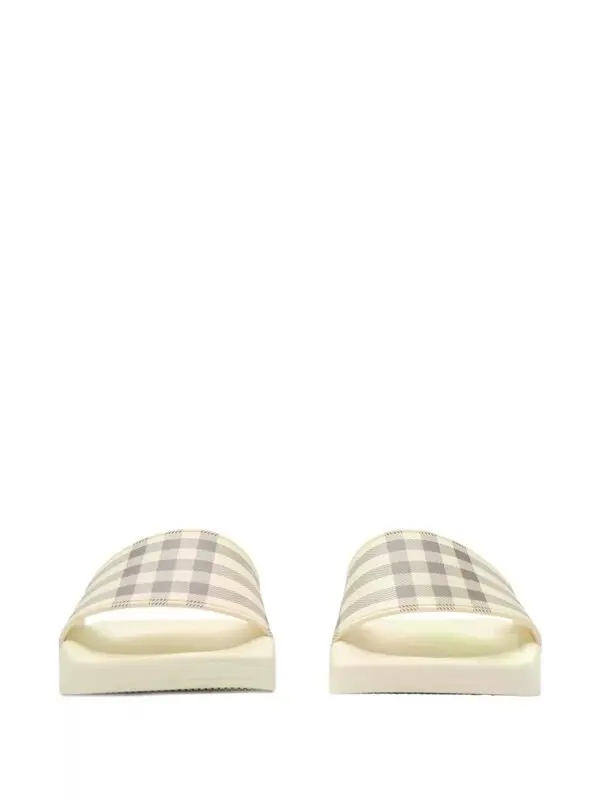 Burberry Check Print Slides - Neutrals