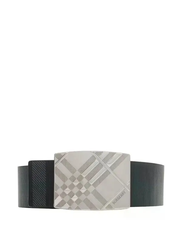 Burberry Reversible Engraved-buckle Leather Belt - Black