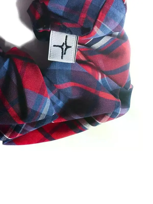 SPARK LE MONDE Check-patterned Cotton Scrunchie