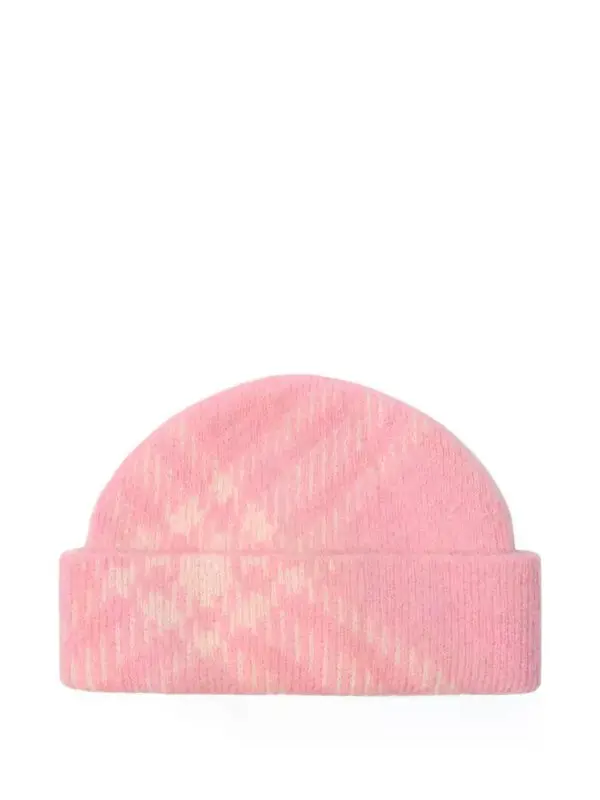 Burberry Check-pattern Beanie - Pink
