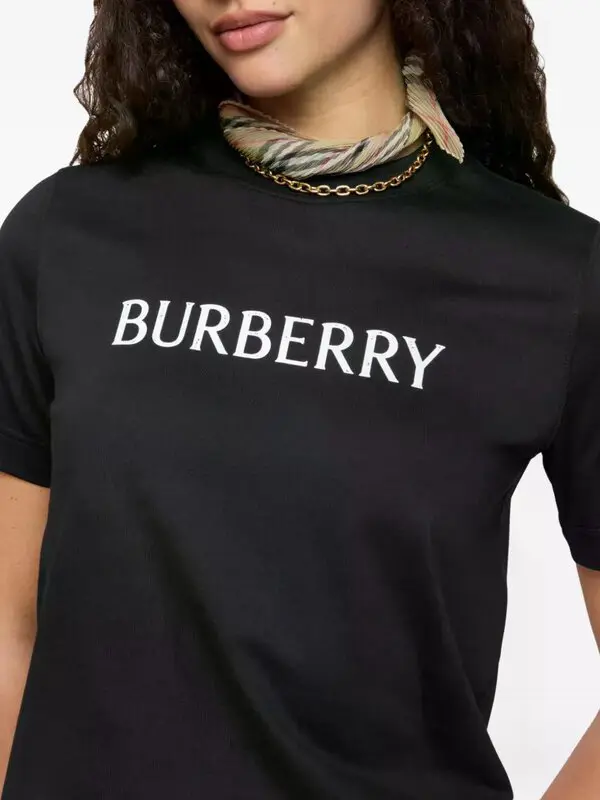 Burberry Logo Cotton T-shirt - Black