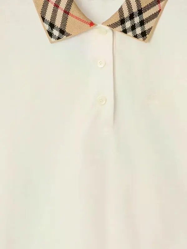 Burberry Check Collar Polo Shirt - Neutrals
