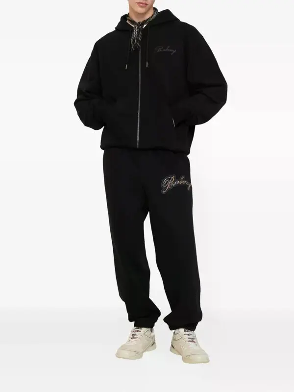 Burberry Check Cursive Logo Cotton Jogging Pants