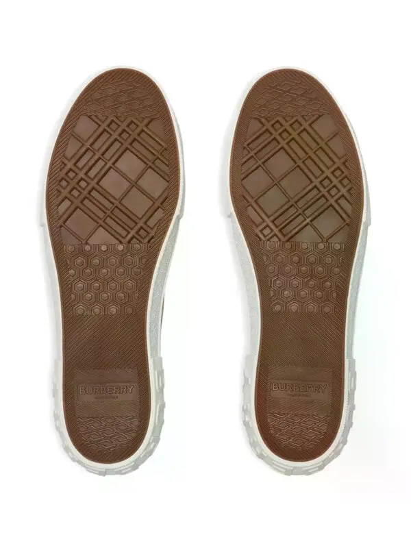 Burberry Checked Low-top Sneakers - Brown