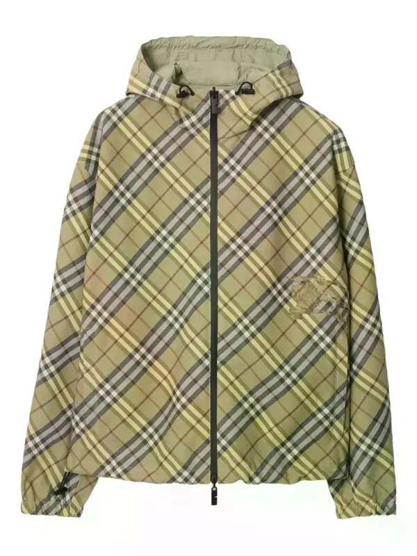 Burberry Check-pattern Hooded Jacket - Green