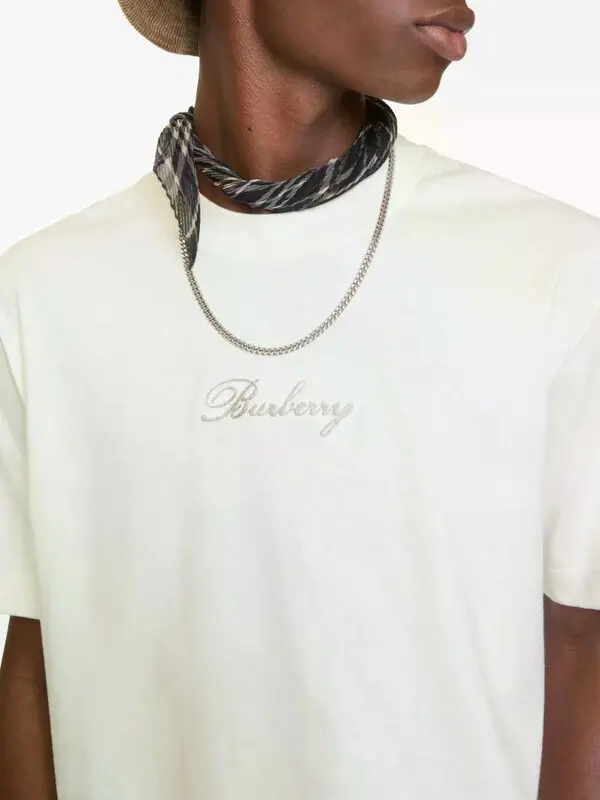 Burberry Check-logo T-shirt - White