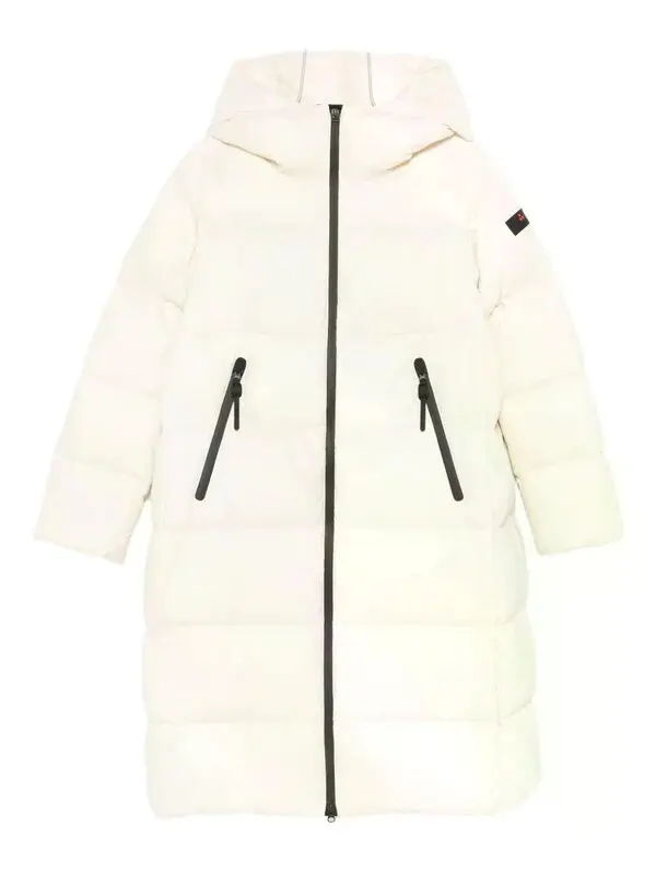 Peuterey Hooded Zip Coat - White