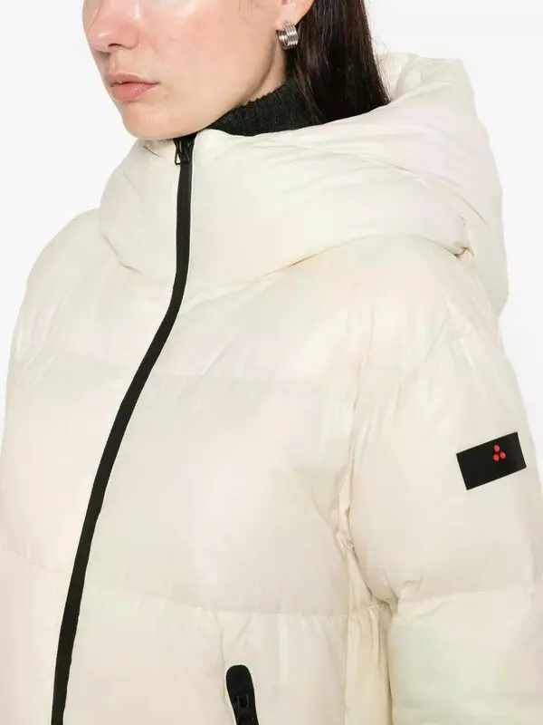 Peuterey Hooded Zip Coat - White