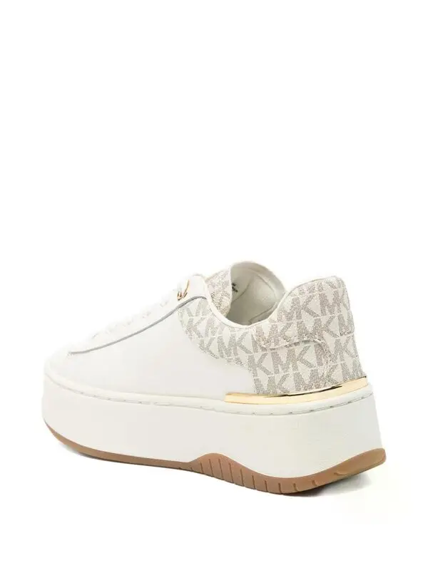 Michael Kors Dottie Leather And Signature Logo Trainers