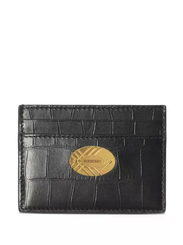 Burberry Cotswolds Crocodile-effect Logo Wallet - Black