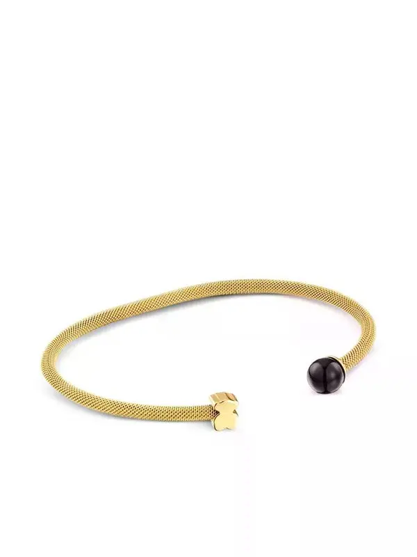 TOUS 18k And Onyx Open Cuff Bracelet - Gold
