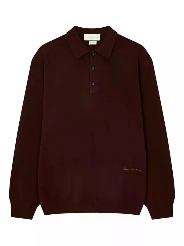 MAN ON THE BOON. Knitted Polo Shirt - Brown