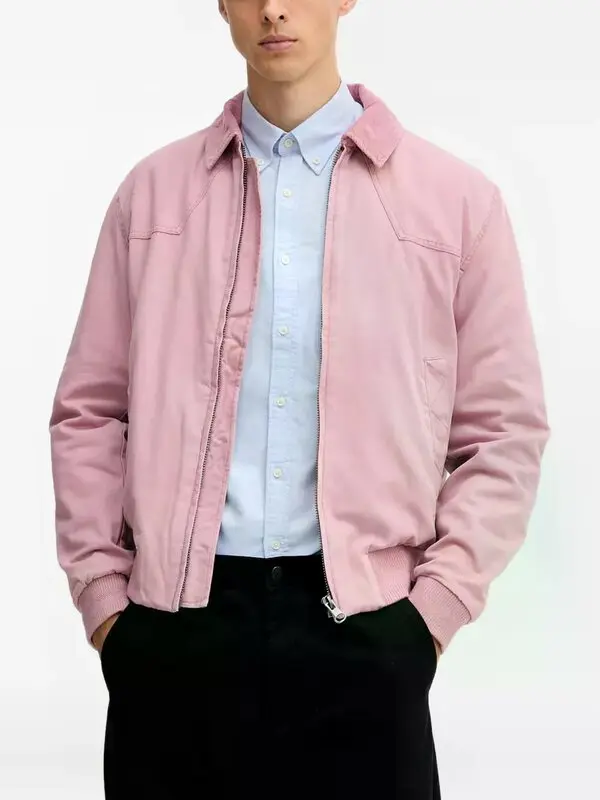 BENETTON Cotton Jacket With Corduroy Collar - Pink