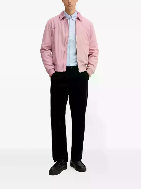 BENETTON Cotton Jacket With Corduroy Collar - Pink