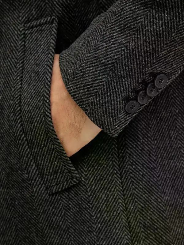 BENETTON Button Herringbone Coat