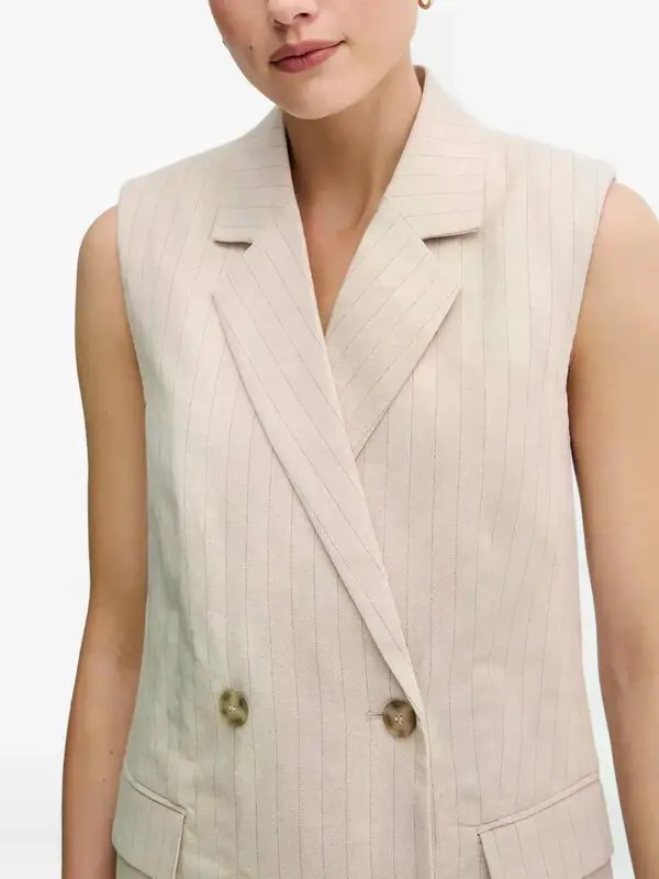 BENETTON Pinstriped Double-breasted Waistcoat