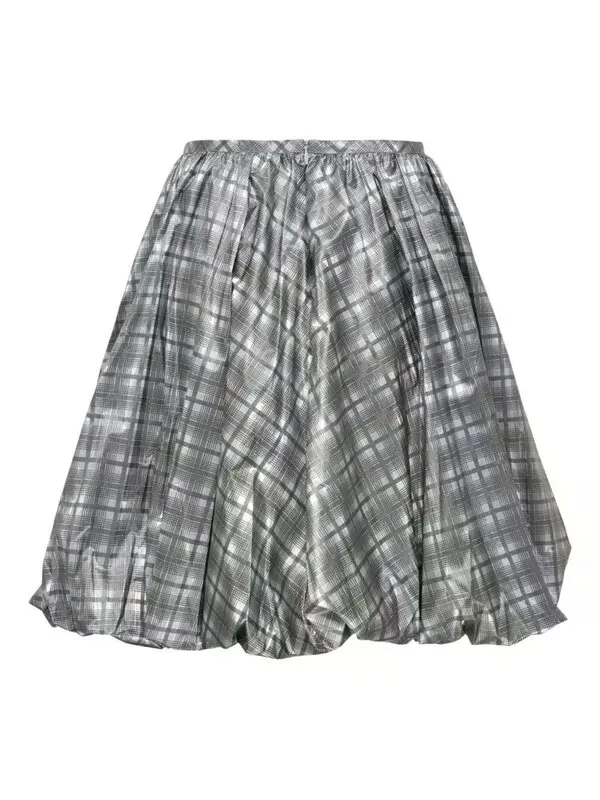 Ashley Williams Puffball-hem Checked Skirt
