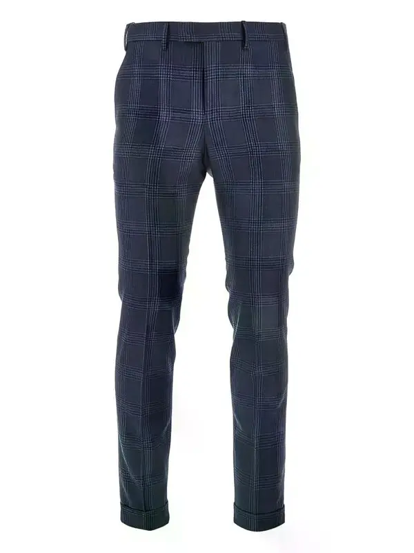 PT TORINO Check-pattern Wool Trousers