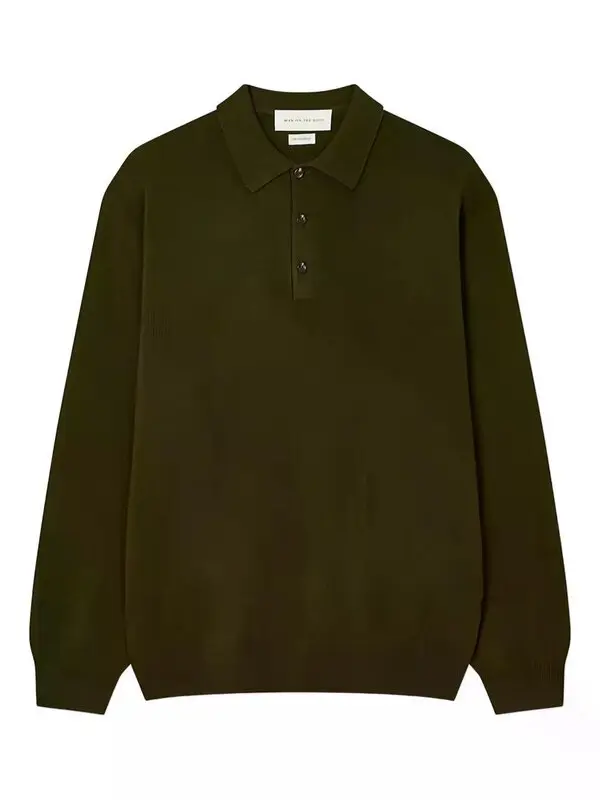 MAN ON THE BOON. Long-sleeve Polo Shirt - Green
